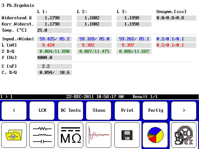 LCR-Bildschirm - RM Prüftechnik